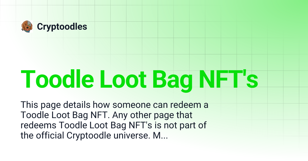 Toodle Loot Bag NFT's | Cryptoodles